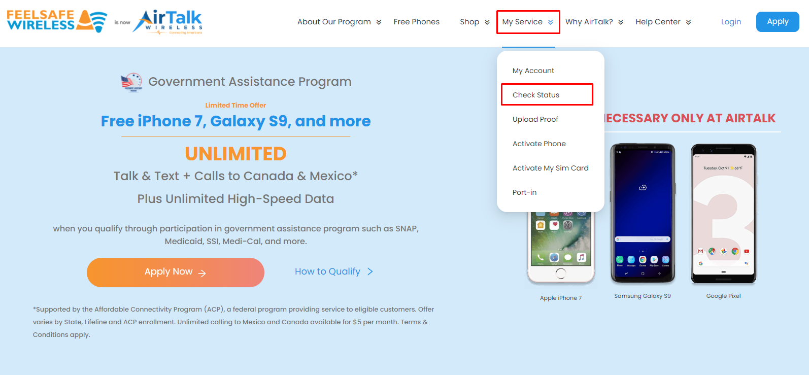 Airtalk Wirelesss Guide How To Check Status Benefitprograminfo